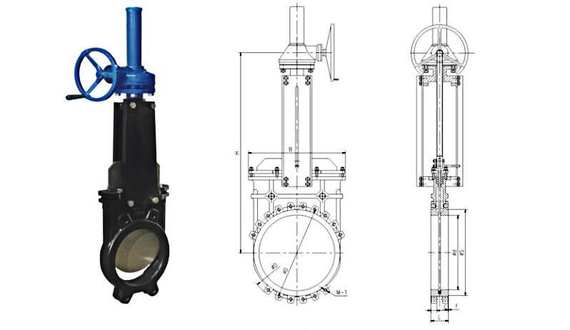 Bi-directional Bevel Gear Knife Gate Valve, PN10, DN50-1200 - China ...